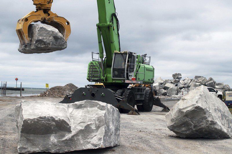 Officials celebrate start of Olcott Harbor breakwater project | Local ...