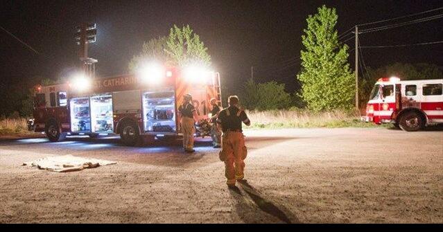 Firefighters battle stubborn railroad tie fire