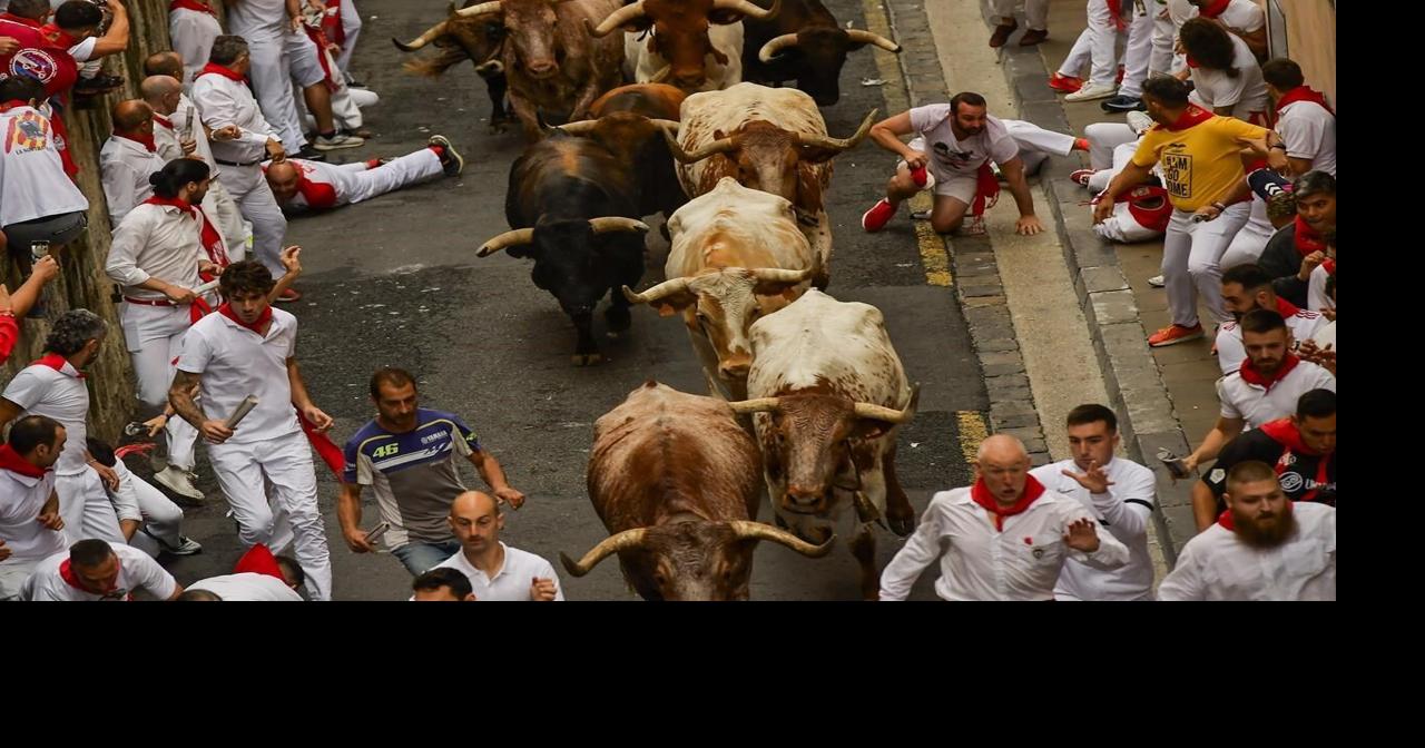Thousands take part in first running of the bulls in Spain’s San Fermin ...