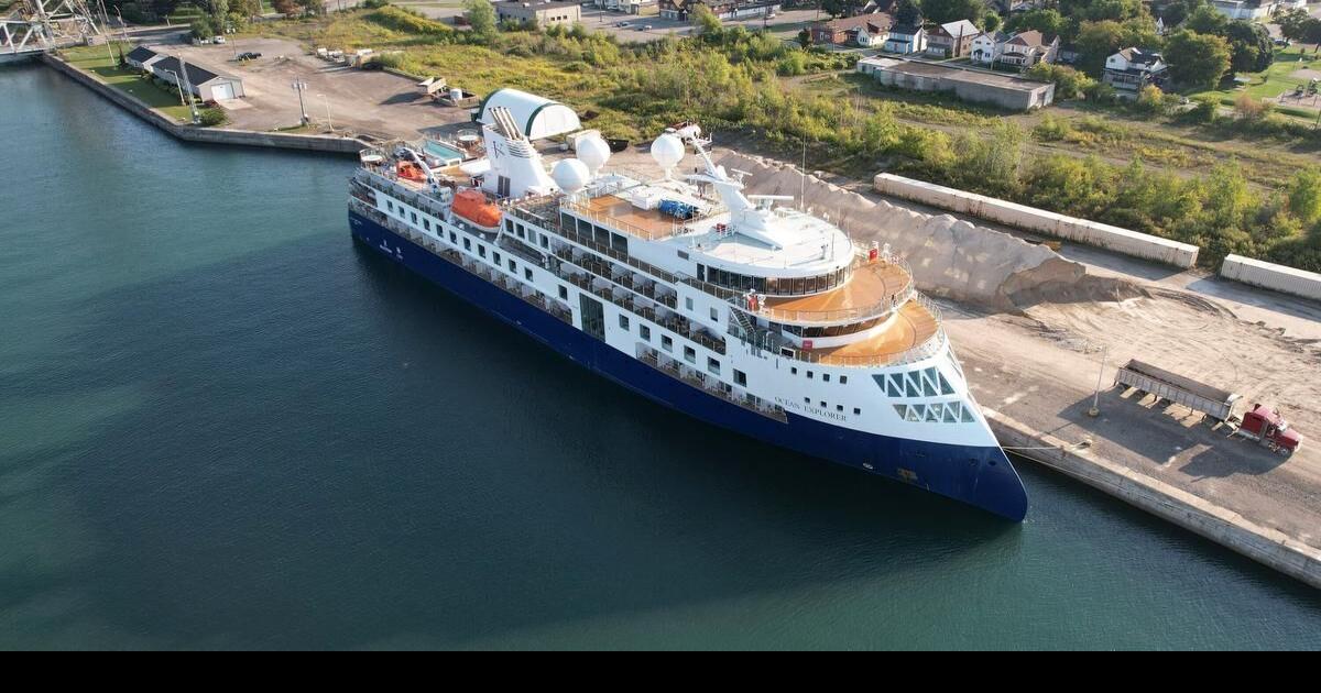 Port Colborne sees two cruise ships, two yachts and a tall ship fill berths on Welland Canal Friday