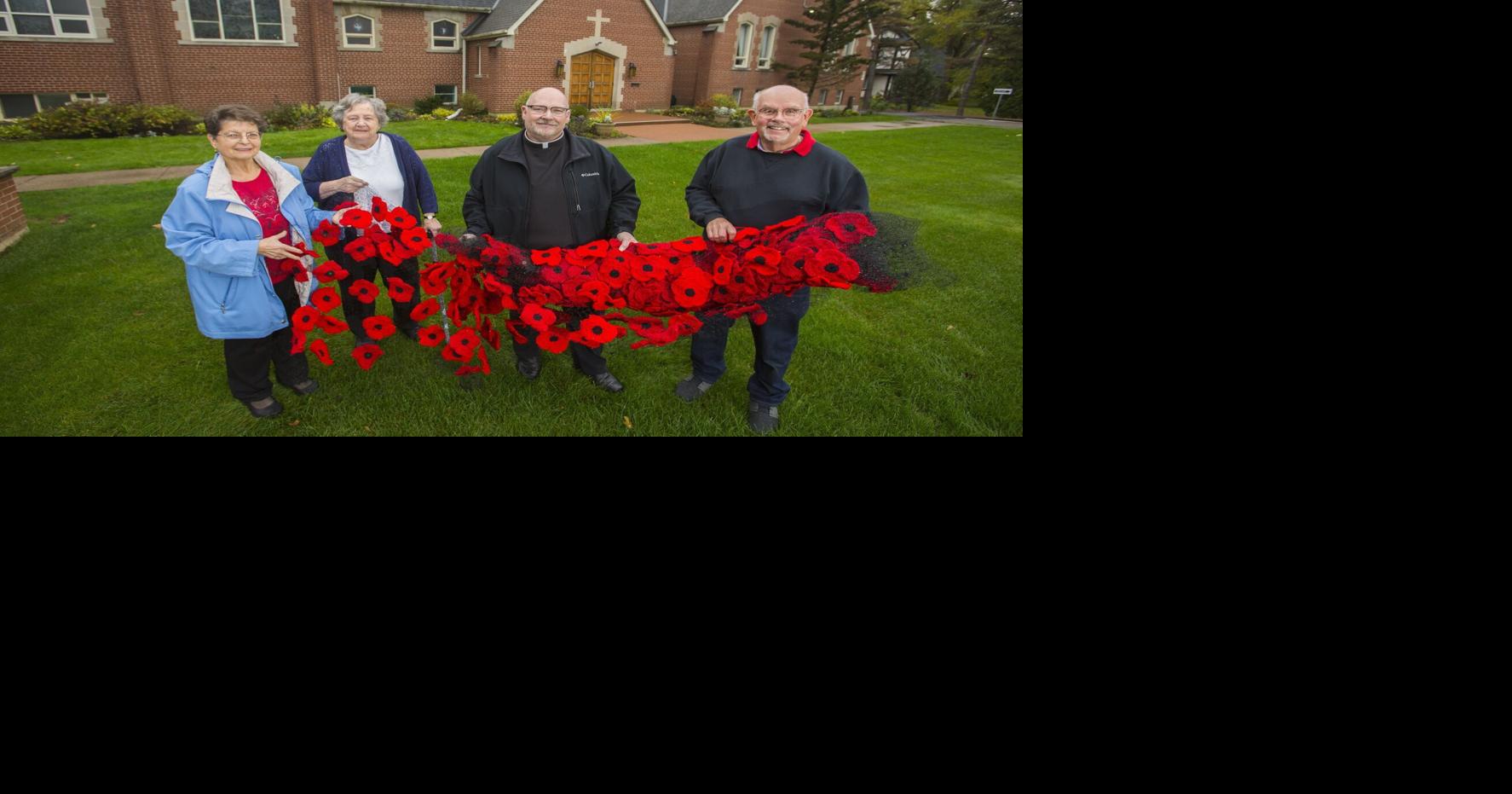 Welland church’s giant poppy veil pays tribute to veterans