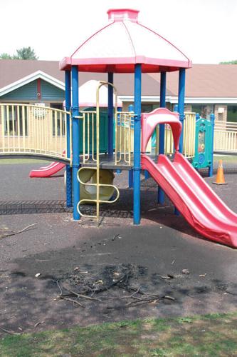 School playground closed due to fire
