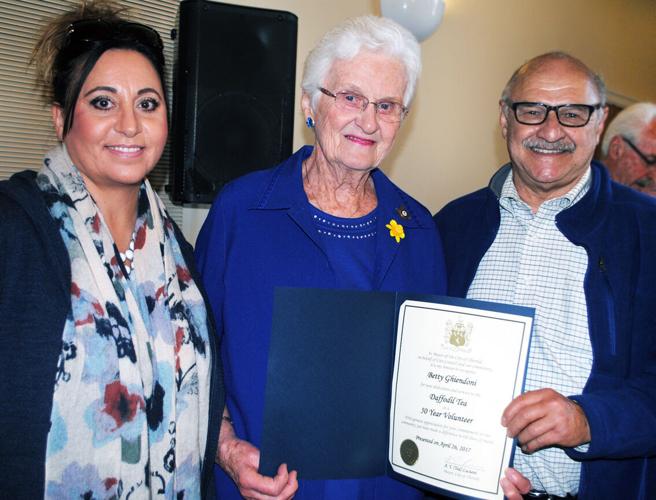 Betty Ghiendoni honoured for half century of Daffodil Tea service