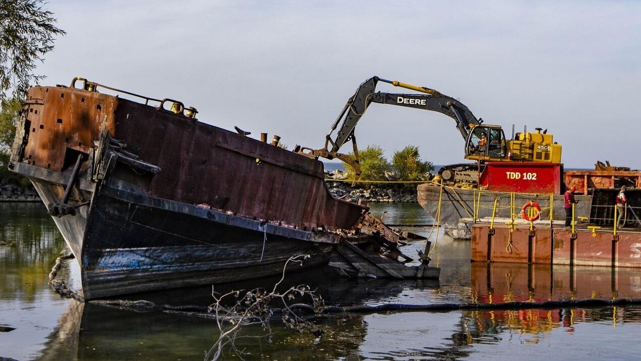 Landmark Jordan Harbour ‘pirate ship’ being taken apart