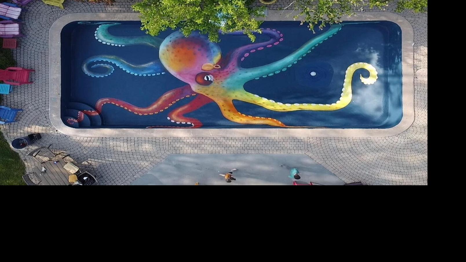 St. Catharines artist paints intricate octopus on bottom of pool