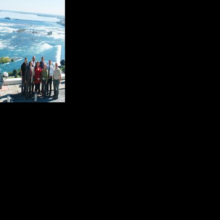 Rappelling over the edge