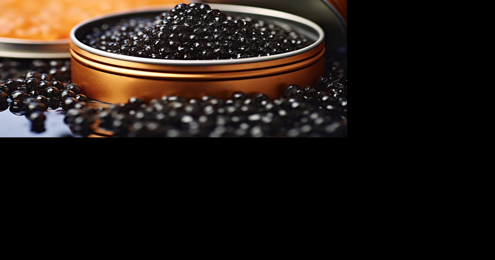 Black caviar premium seafood delicacy in jar.Macro.Ai Generative ...