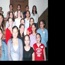 The graduates are front, from left, Gabriella Gonzales, Yvonne Sobrazo ...