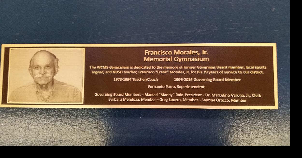 WCMS gym named in honor of Frank Morales | Community ...