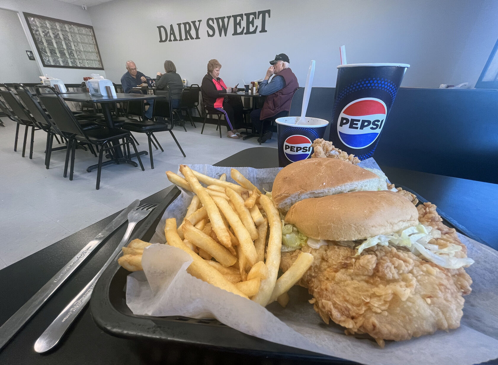 Take a trek to Dunlap to try this gigantic pork tenderloin