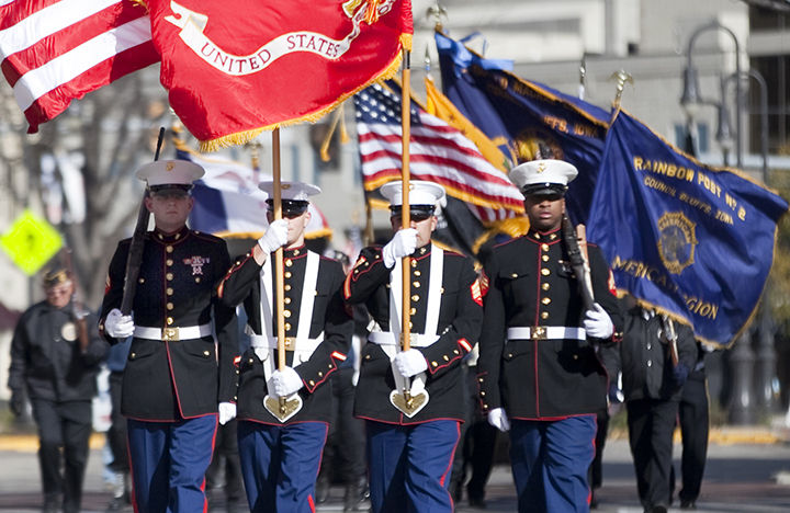 Veterans march as a reminder