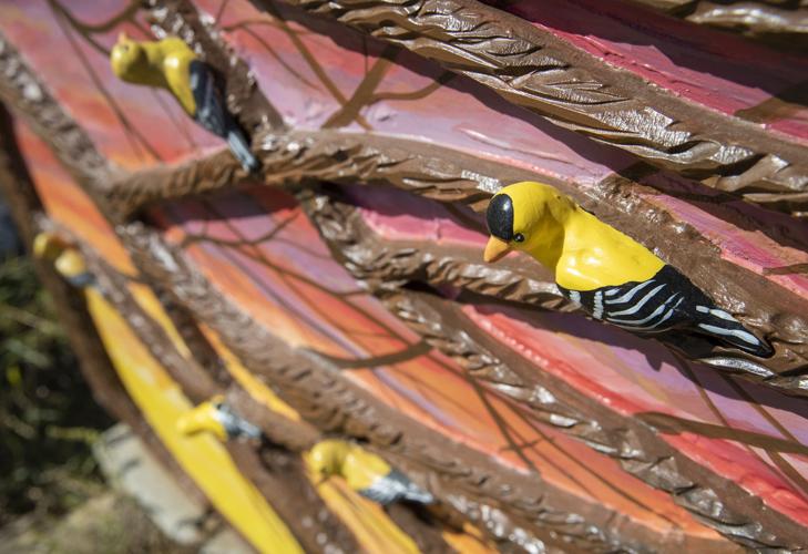 'Goldfinch Gates' bridge displays work of local artist Cait Irwin