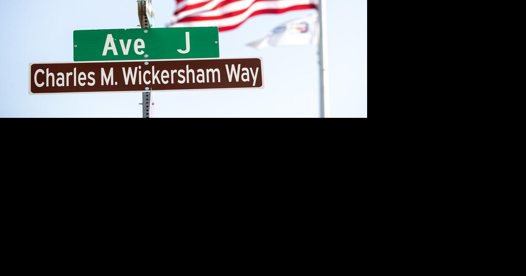 Road in Gale Wickersham Athletic Complex named after brother