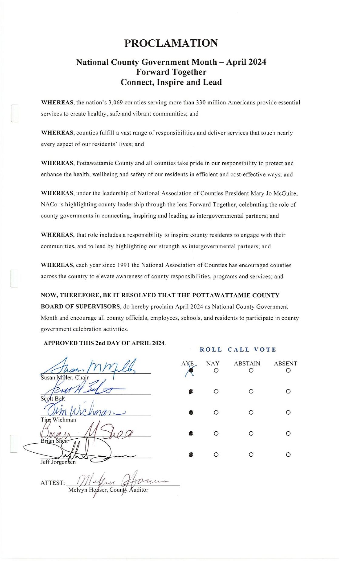 Officials celebrating National County Government Month