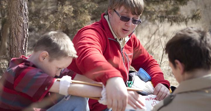 Scouts practice first aid skills to prepare for real disasters
