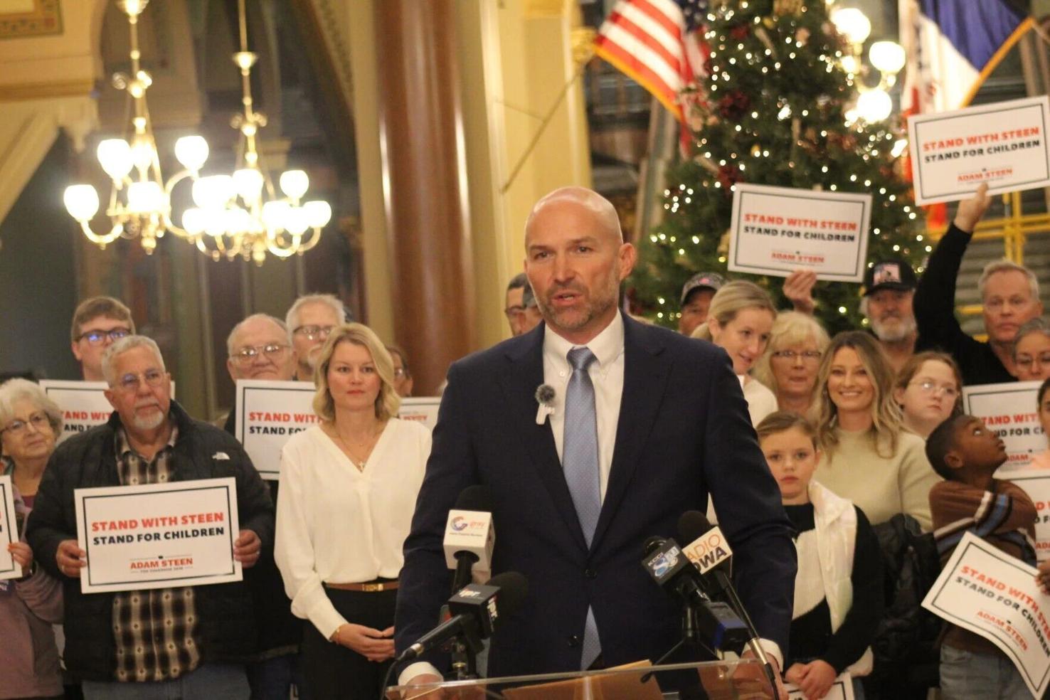 Sen. Mike Pike endorses Adam Steen for Iowa governor