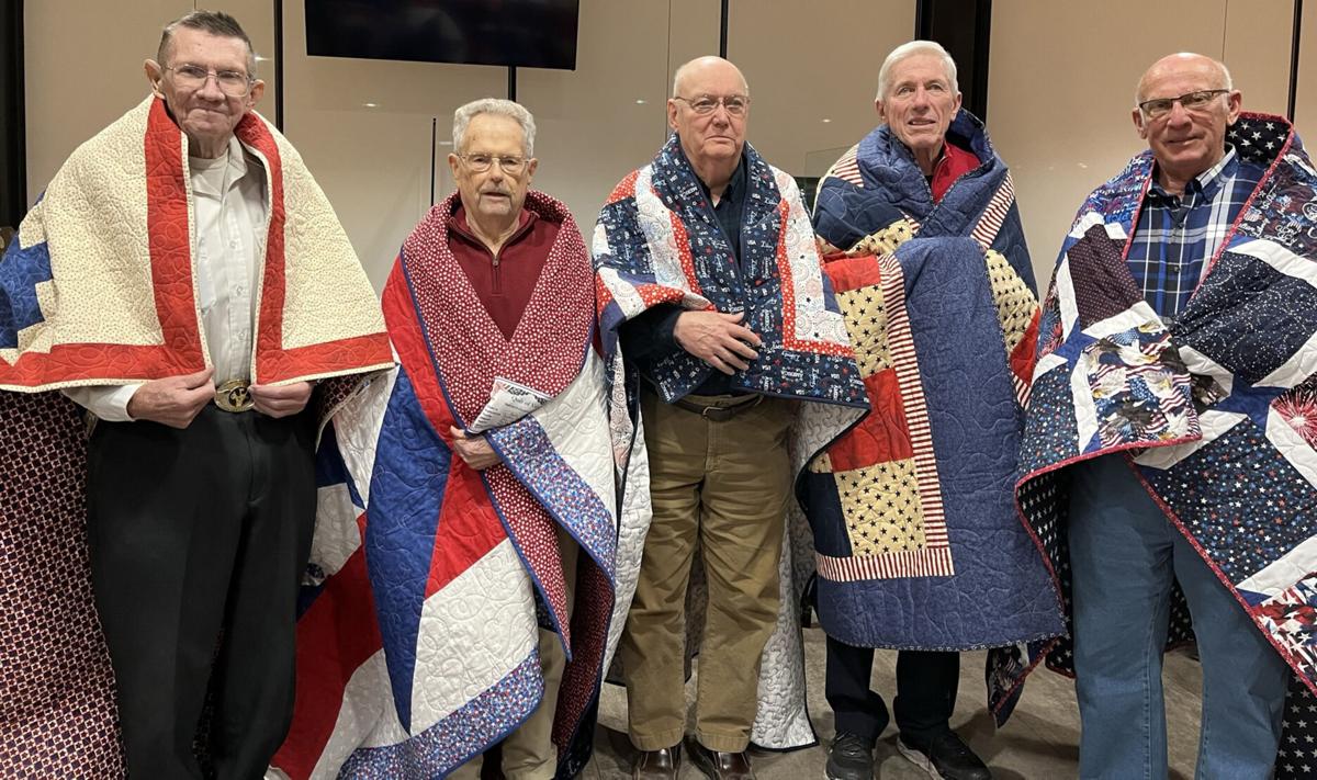 Papillion Fire Department military veterans receive Quilts of Valor