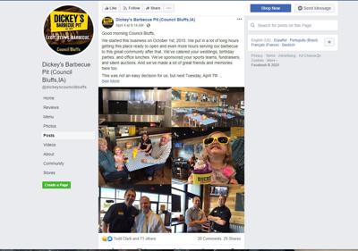 Today is Dickey's Barbecue Pit last day in Iowa