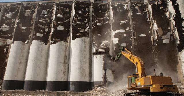 Demolition continues on former Bunge grain elevators