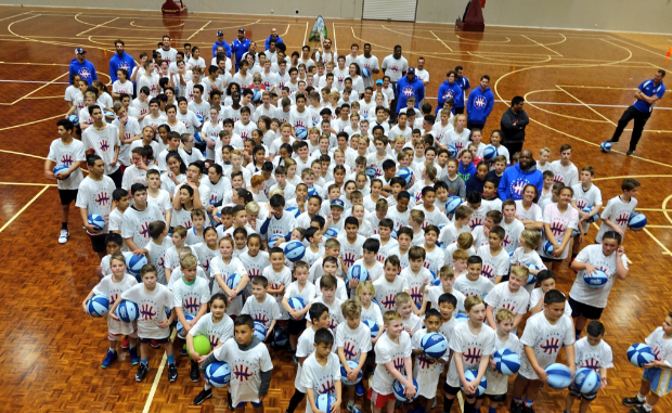 The logo for Steven Adams' camp is a basketball mustache | Thunderroad ...