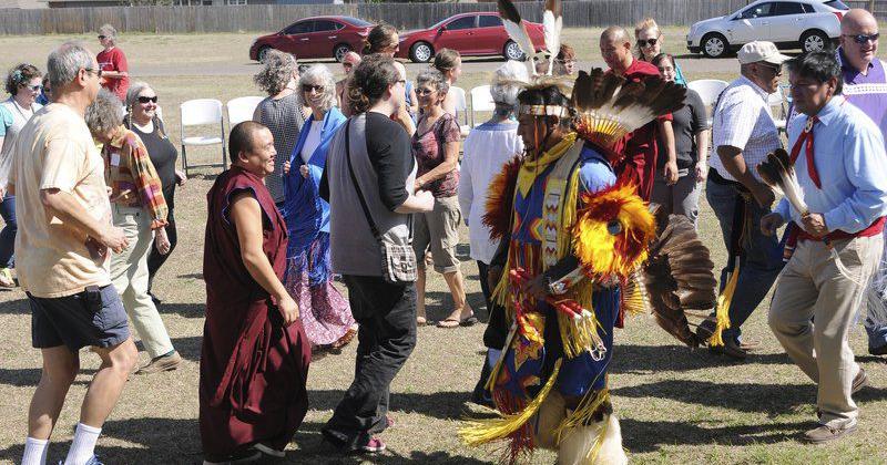 Tibetan Monks celebrate arrival with Native American dances | Local ...