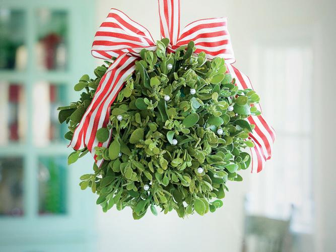 hang mistletoe from