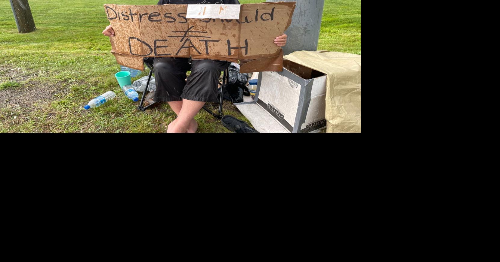 Protesting in Burk's Falls after Almaguin OPP fatally shoot woman