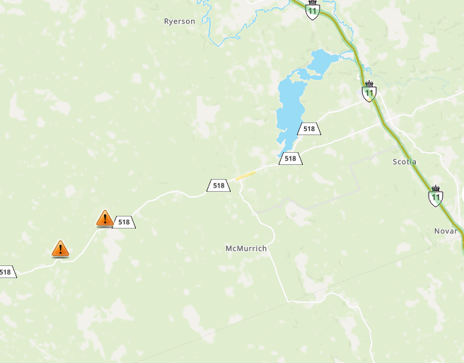 UPDATE: Highway 518 reopens near Sprucedale following collision