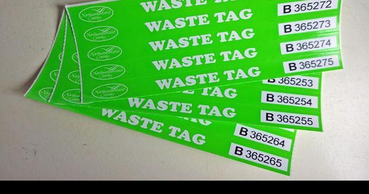 Garbage bag tags now $4.25 each in Northumberland County
