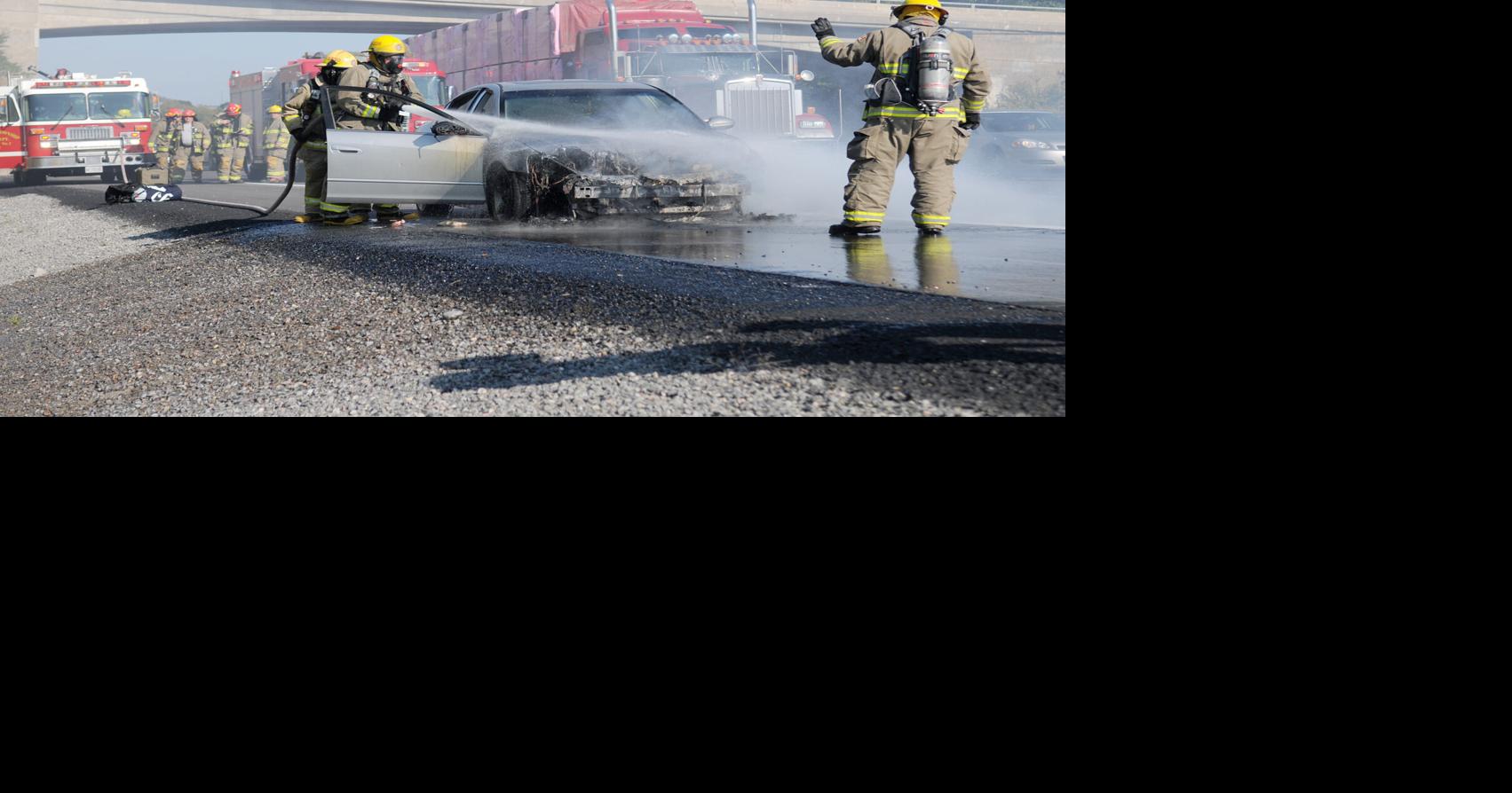 Fire crews knock down highway 401 car fire outside Cobourg