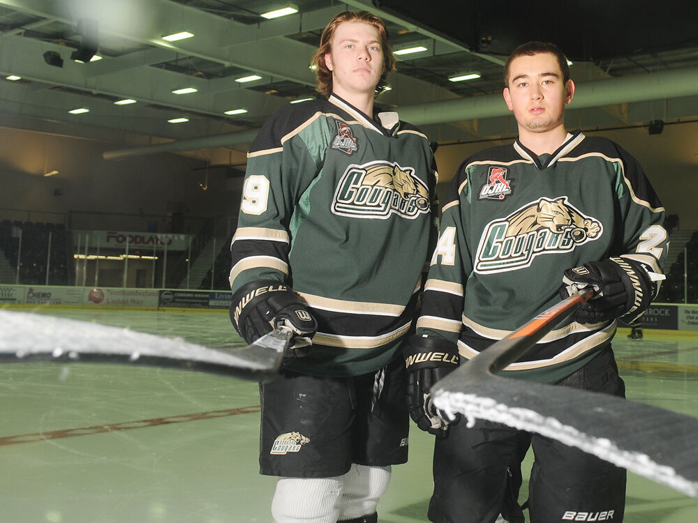 Cobourg Cougars Dawson Theede, Alex Riche skate for NHL scouts