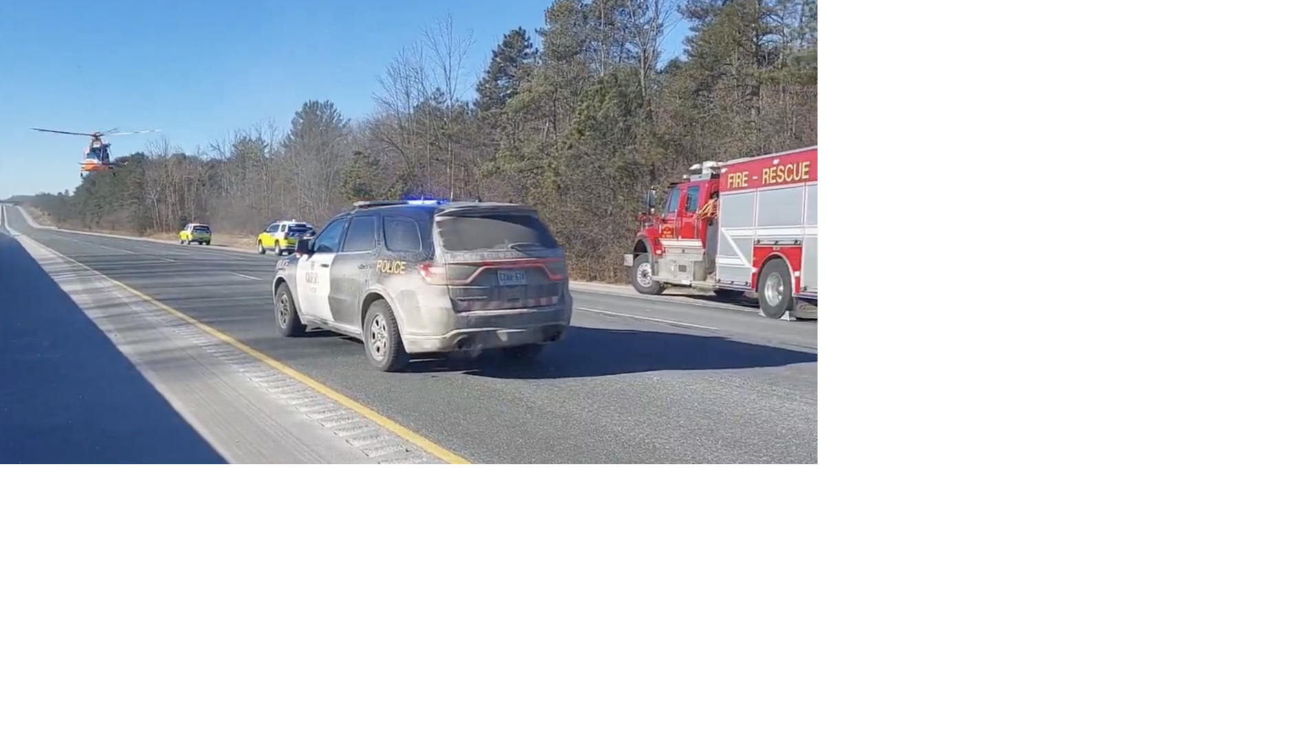 All westbound Highway 401 lanes in Port Hope closed