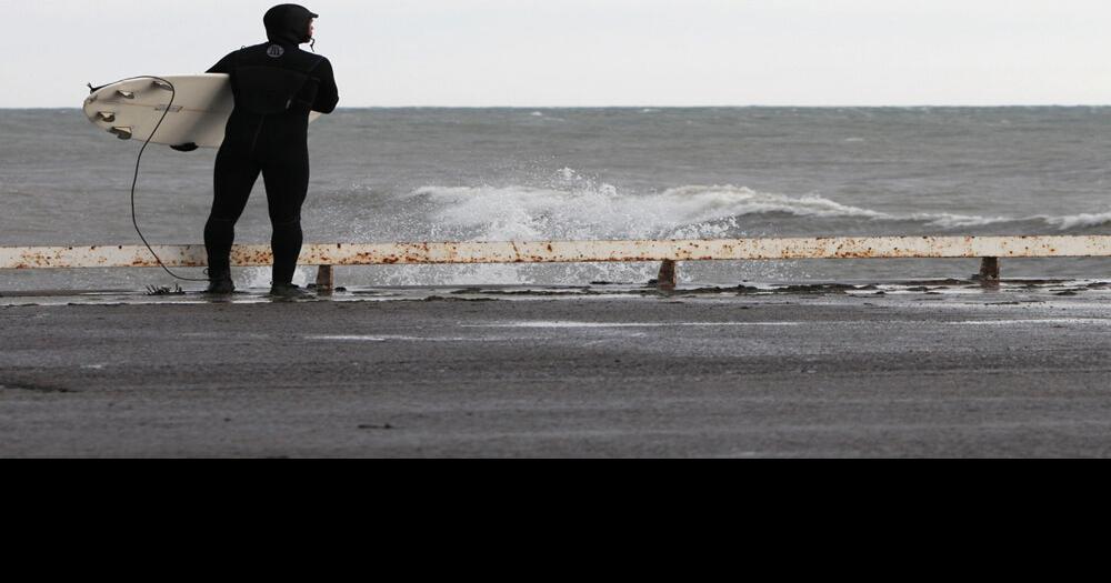 Surfs up at Cobourg Beach... in December