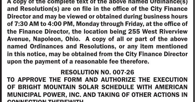 Summary of Resolution No. 007-26 | Ads | northwestsignal.net