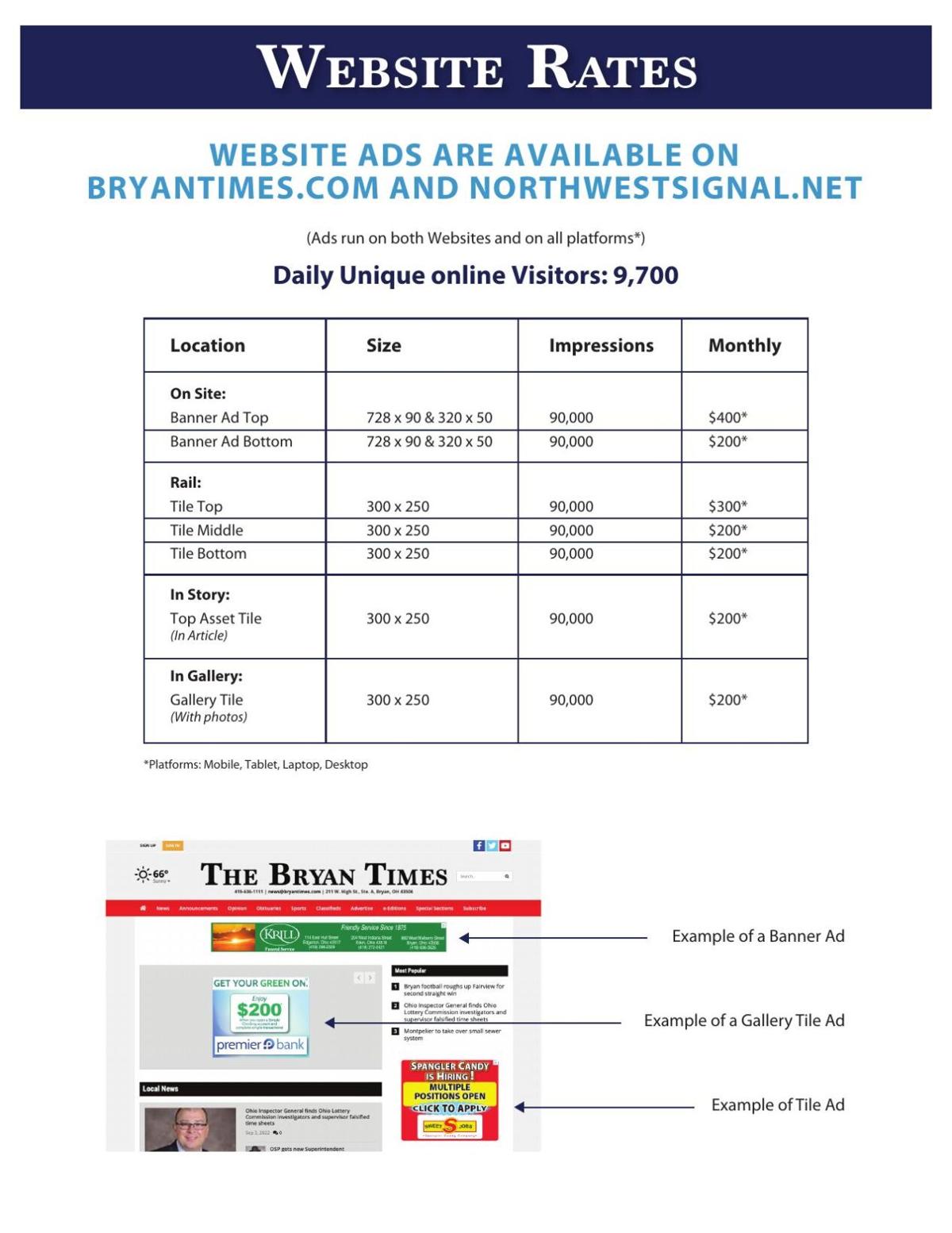 Rate Book 2025 Website Rates | Ad Rates | northwestsignal.net