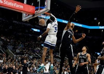 Wembanyama scores 39 as Spurs overcome Edwards, Wolves in thriller ...