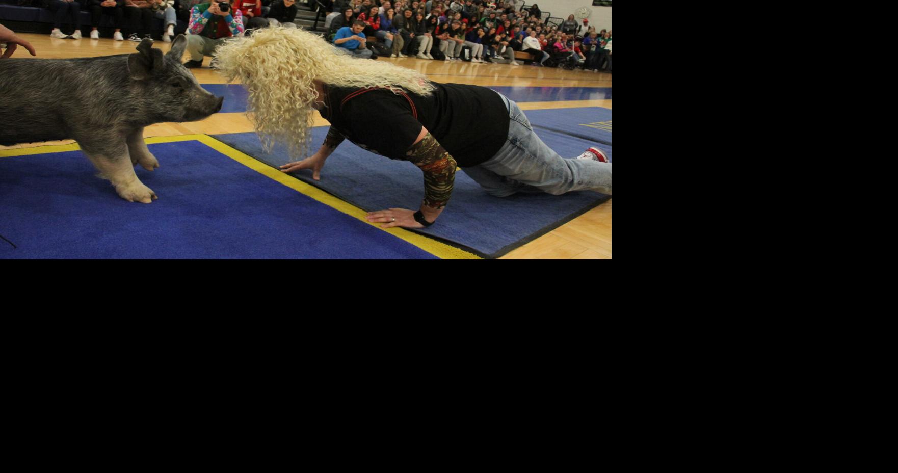 'Kiss the pig' delights students at North Platte High School