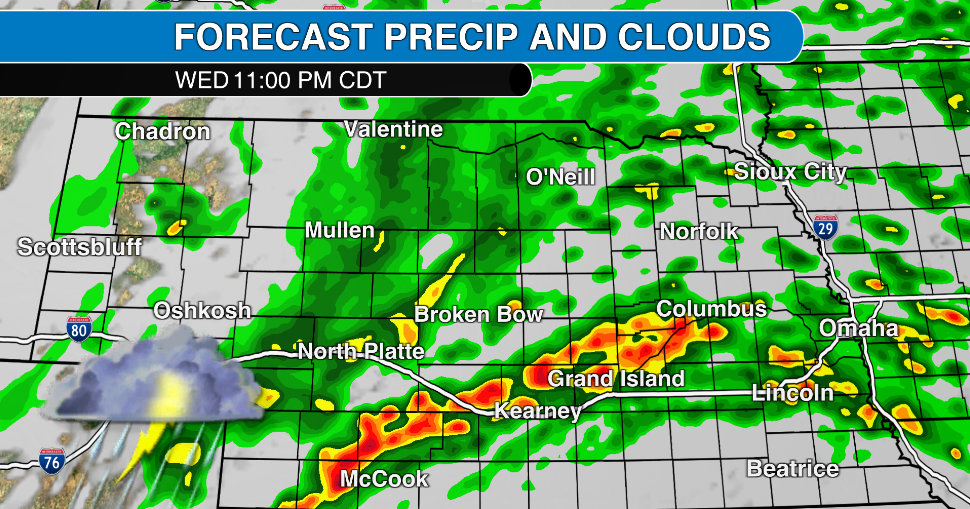 Chance of severe weather through Wednesday night in NE & IA