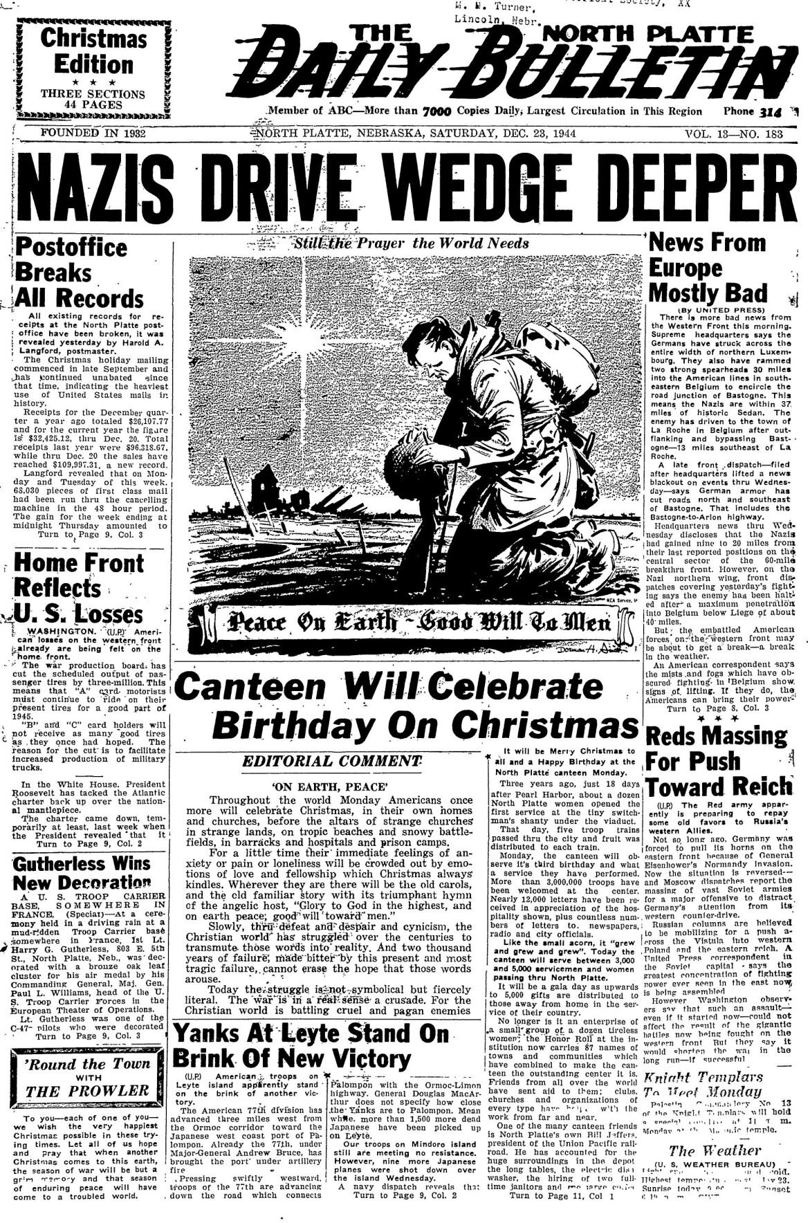 Dec. 23, 1944: Canteen Will Celebrate Birthday On Christmas