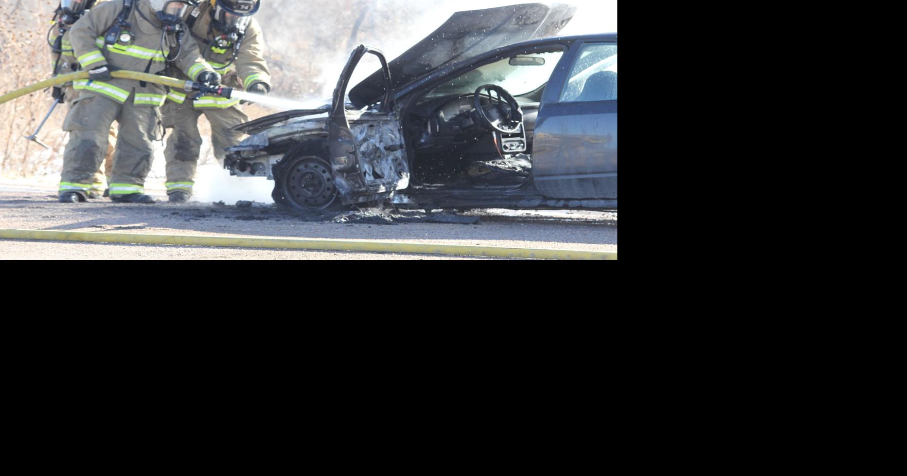 Car catches fire on its way to scrapyard