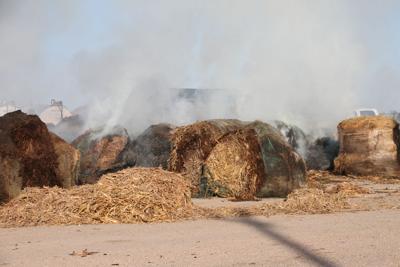 Hay bales catch fire west of North Platte