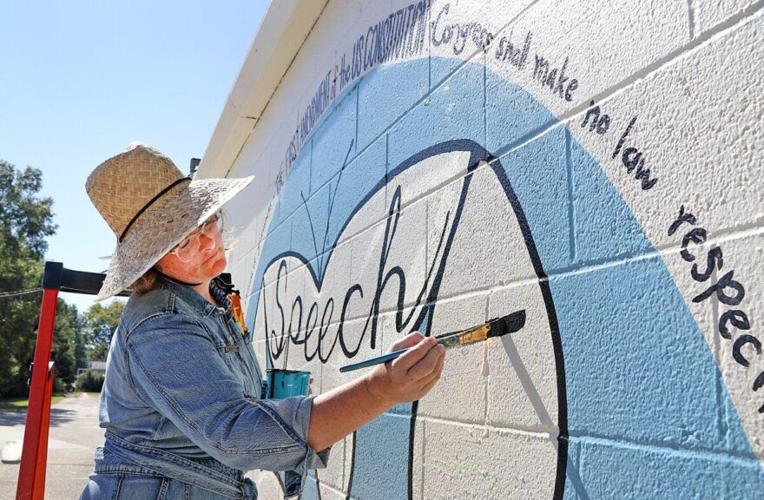 Whiteville mural trail expands with First Amendment butterflies | News ...