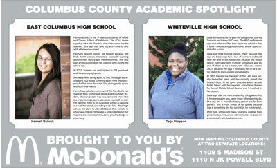 McDonald’s Columbus County Academic Spotlight – Hannah Bullock and ...