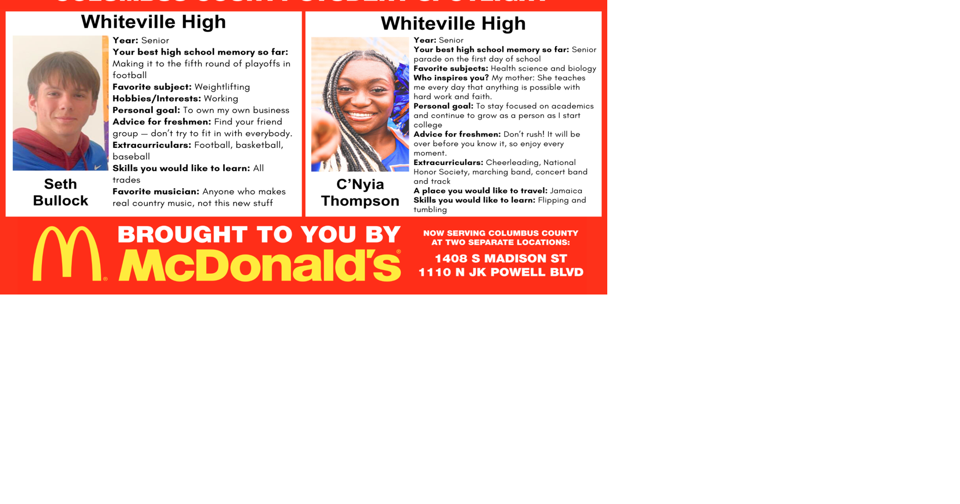 McDonald's Student Spotlight May 22, 2025 | Education | nrcolumbus.com