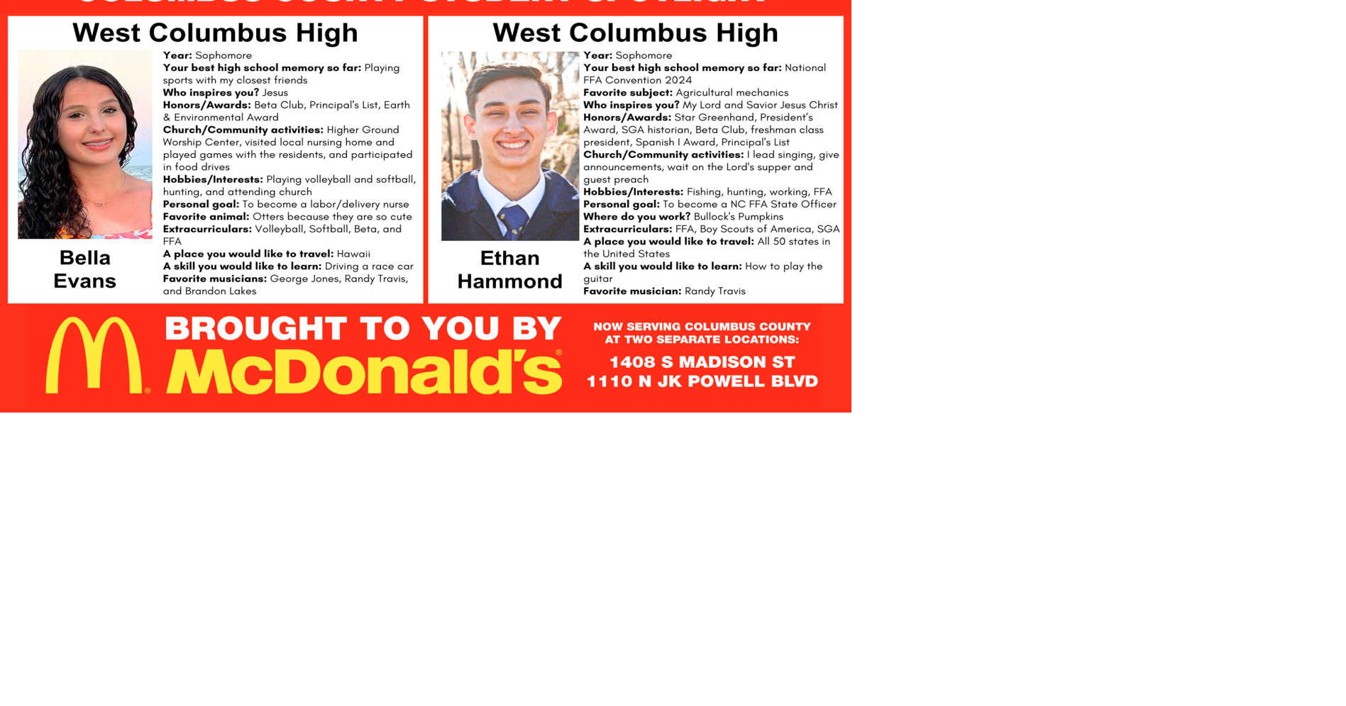 McDonald's Student Spotlight March 27, 2025 | Education | nrcolumbus.com