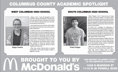 McDonald’s Columbus County Academic Spotlight featuring Megan Daniels ...