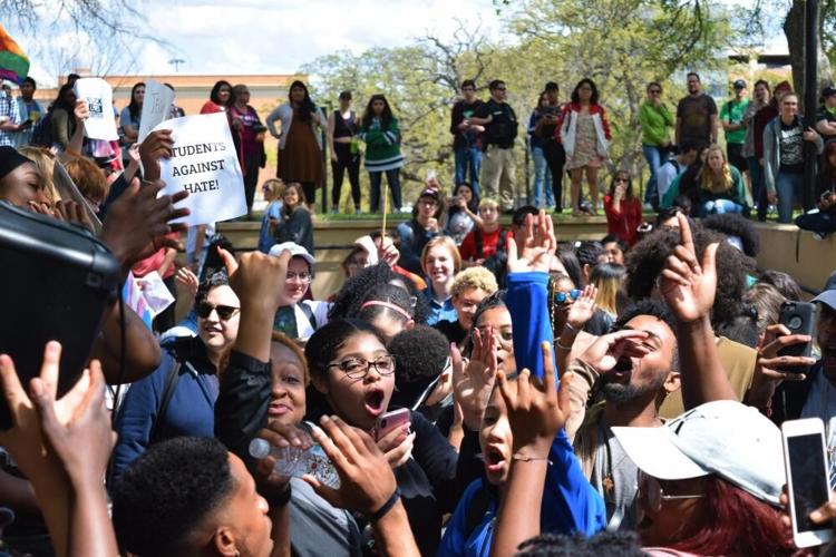 Demonstrators spark student counter-protest in Library Mall | News ...
