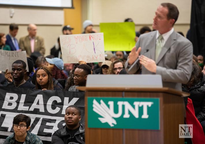 UNT SGA holds silent sit-in protest during Board of Regents meeting on ...