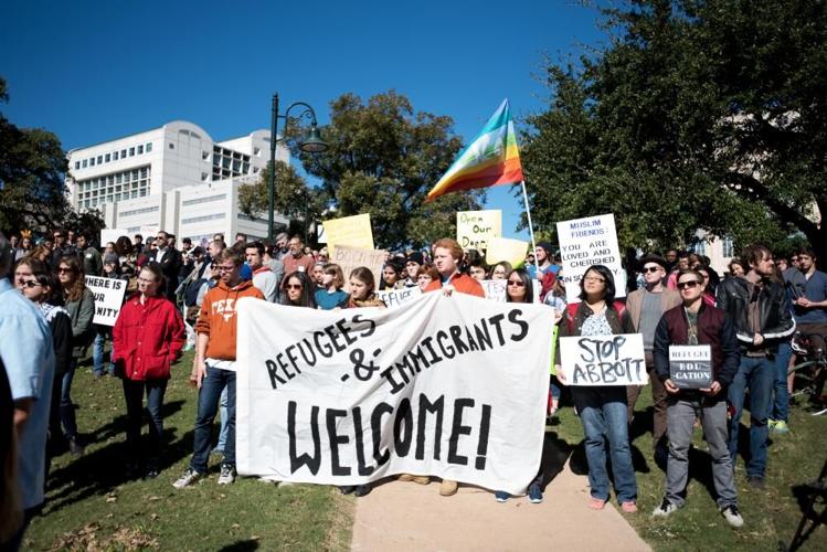 Hundreds in Austin protest Gov. Abbott's view on refugees | News ...