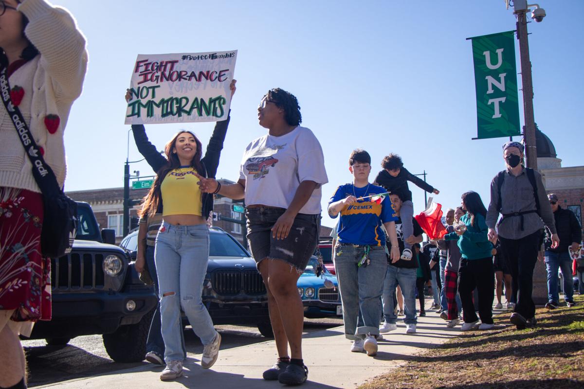Mass deportation protest attracts hundreds in response to recent ICE ...